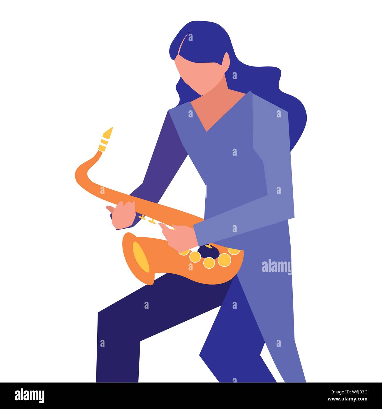musician man saxophone playing music design vector illustration Stock ...