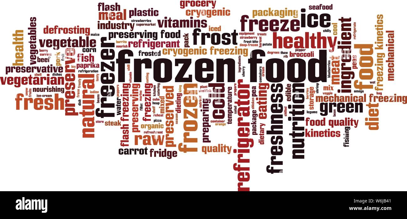 Frozen food word cloud concept. Collage made of words about frozen food ...