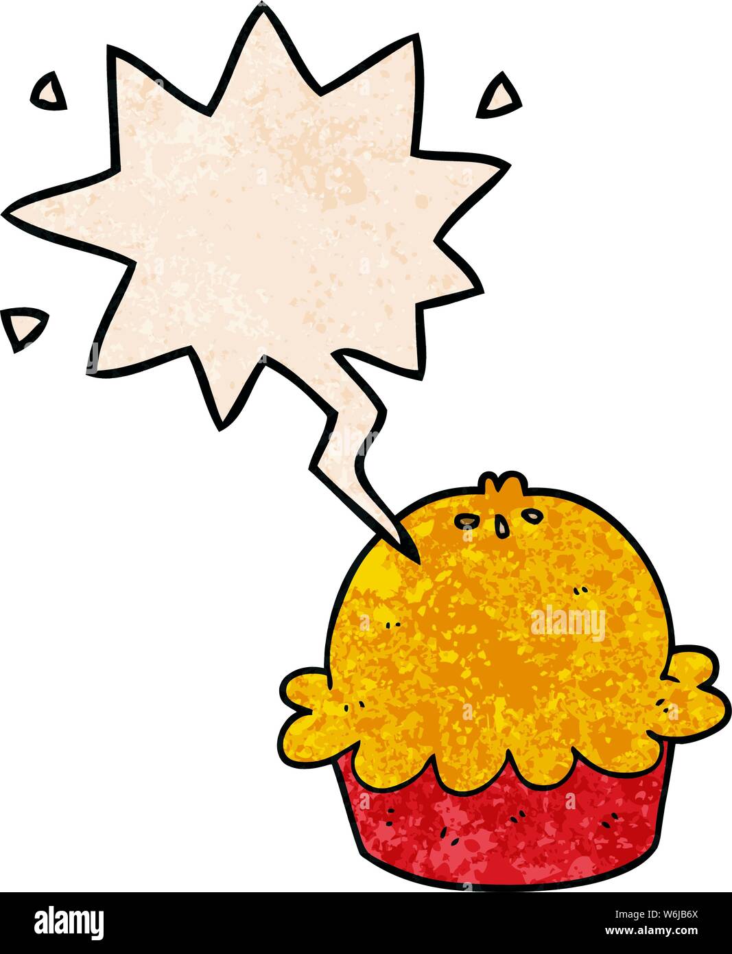 cartoon pie with speech bubble in retro texture style Stock Vector ...