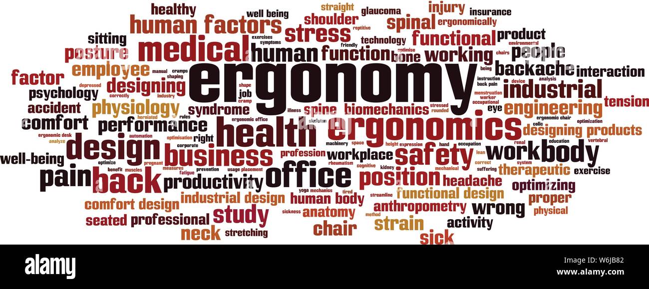 Ergonomy word cloud concept. Collage made of words about ergonomy ...