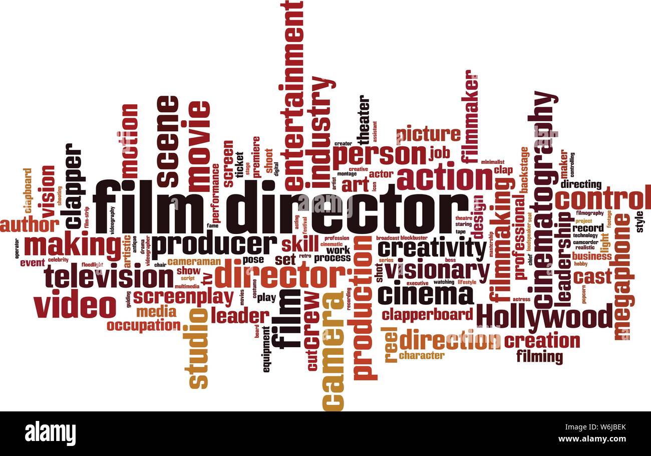 Film director word cloud concept. Collage made of words about film ...