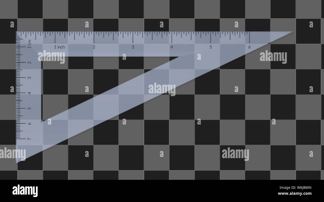 Plastic isosceles triangle with metric and imperial units ruler scale ...
