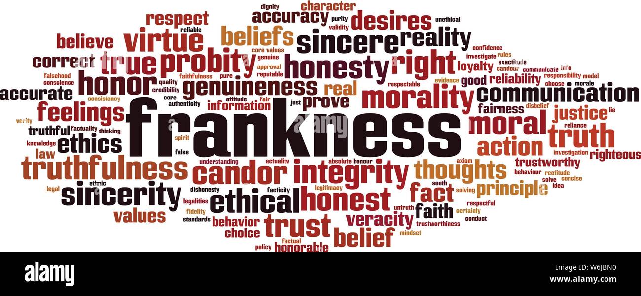 Frankness word cloud concept. Collage made of words about frankness ...