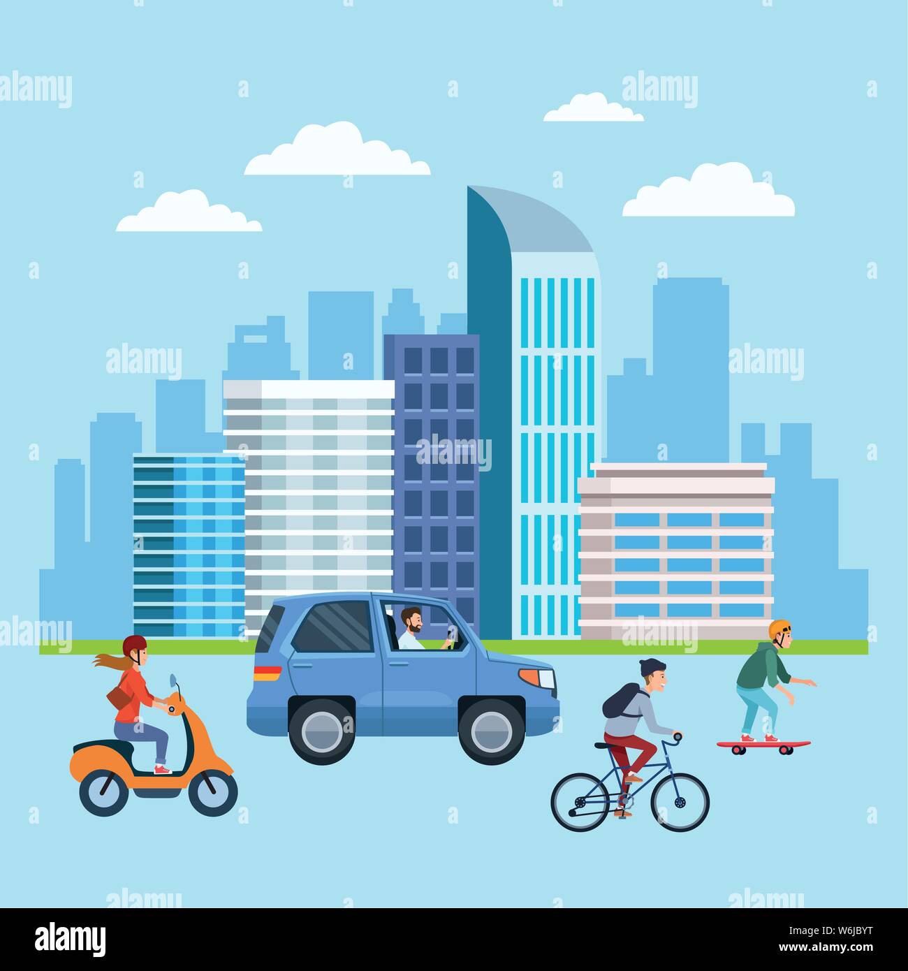 City transportation and mobility cartoons Stock Vector Image & Art - Alamy