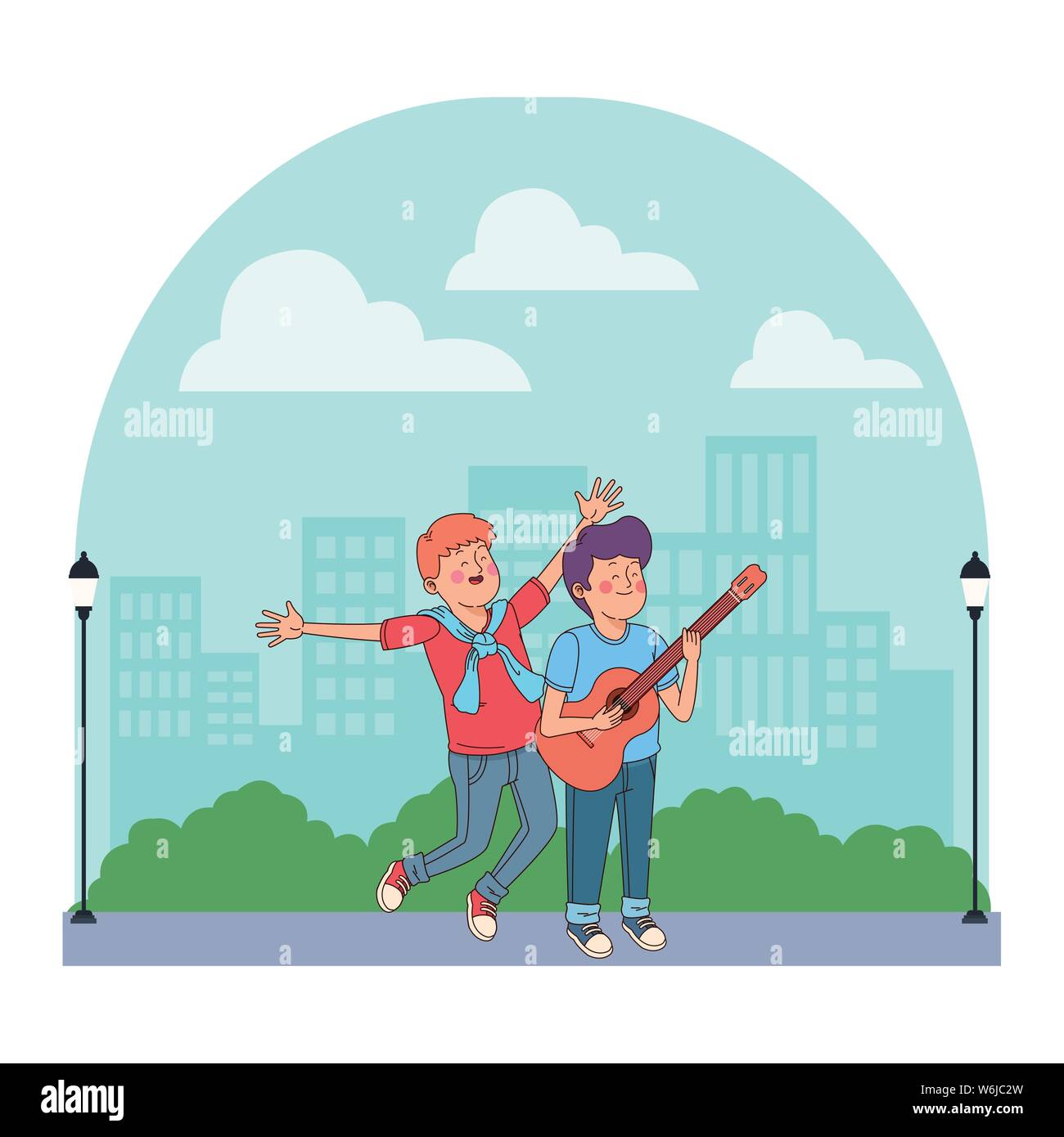 Teenagers friends smiling and having fun cartoon Stock Vector Image ...