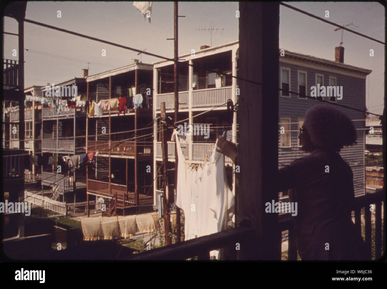 MARY BRUNO HANGS LAUNDRY AT HER HOME AT 39 NEPTUNE ROAD AT HER RIGHT ...