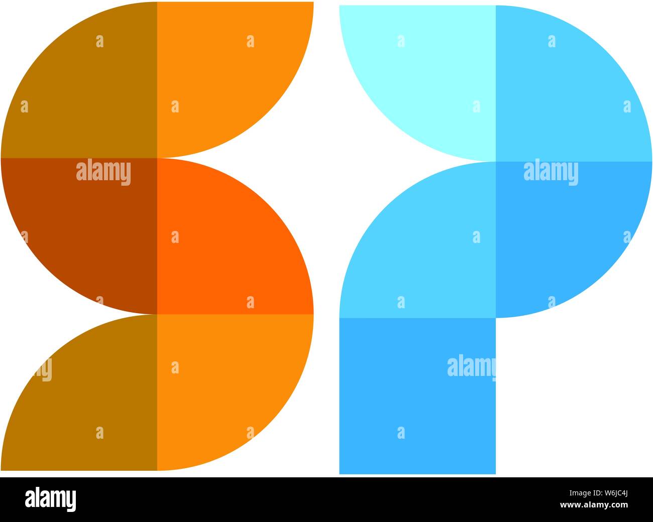 creative initial Letter SP geometric color logo design template ...