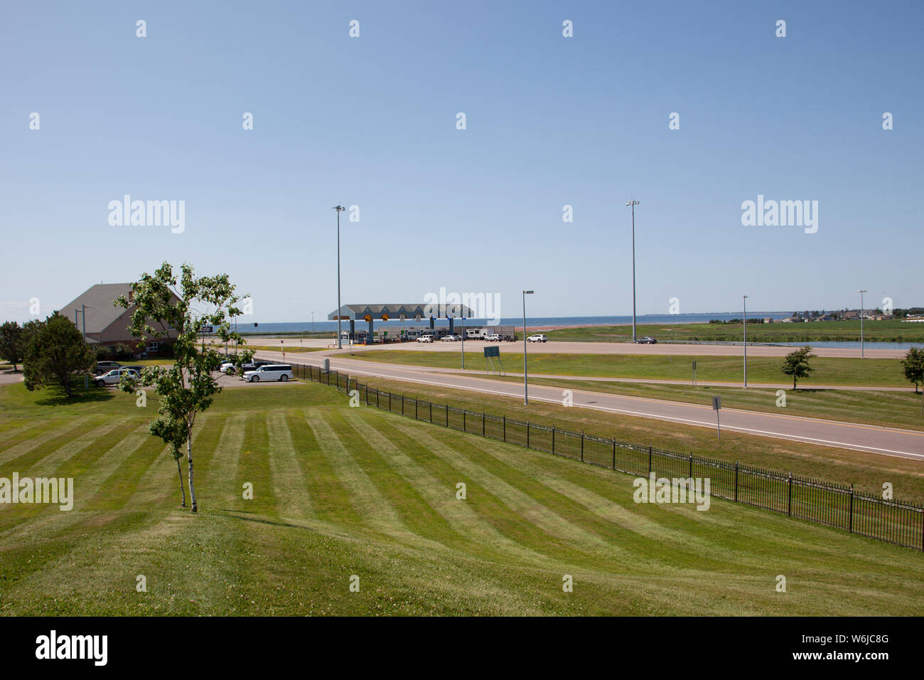 July 26, 2019- Borden Carleton, PEI: Looking at the toll plaza that ...