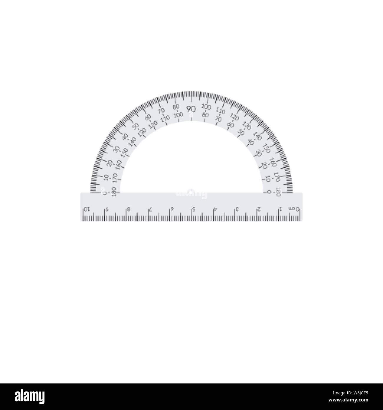 Paper circular protractor with a ruler in metric units Stock Vector ...
