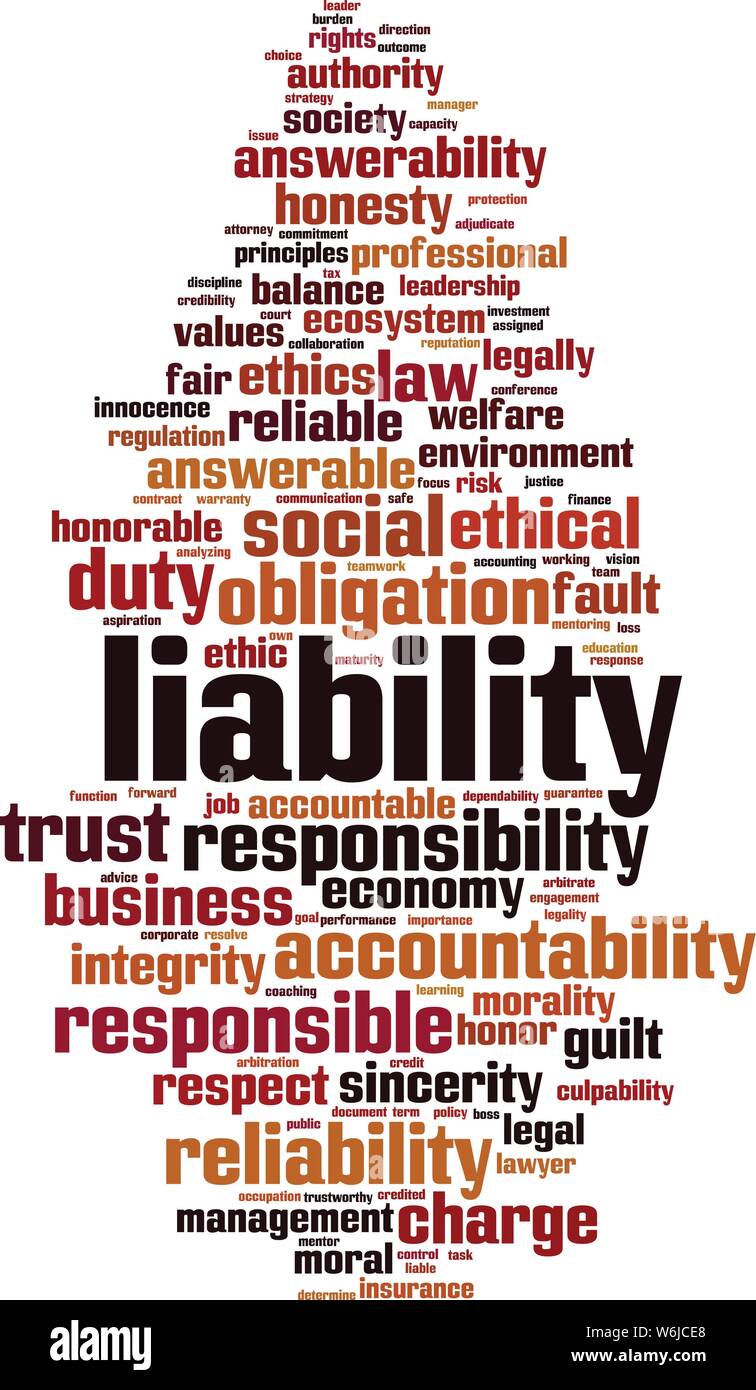 Liability word cloud concept. Collage made of words about liability ...