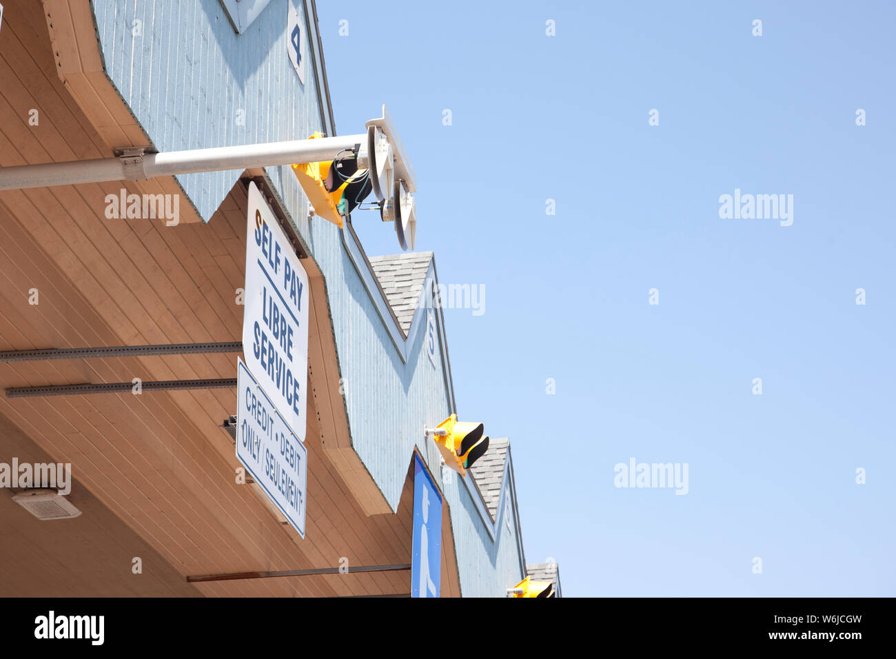 July 28, 2019 - Borden Carleton, PEI - the top of the toll plaza at the ...