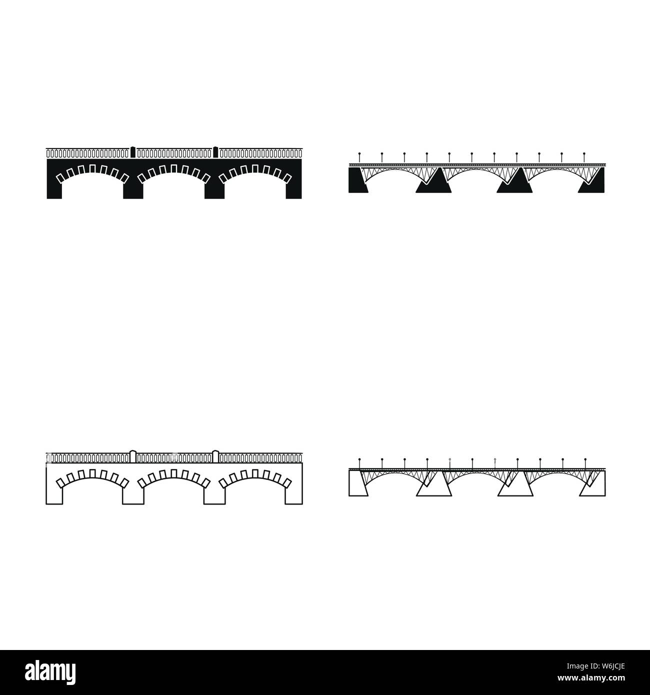 Isolated object of connection and design sign. Set of connection and side stock vector ...