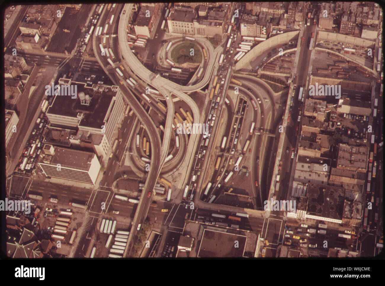 MIDTOWN MANHATTAN, SHOWING ENTRANCE TO THE LINCOLN TUNNEL UNDER THE ...