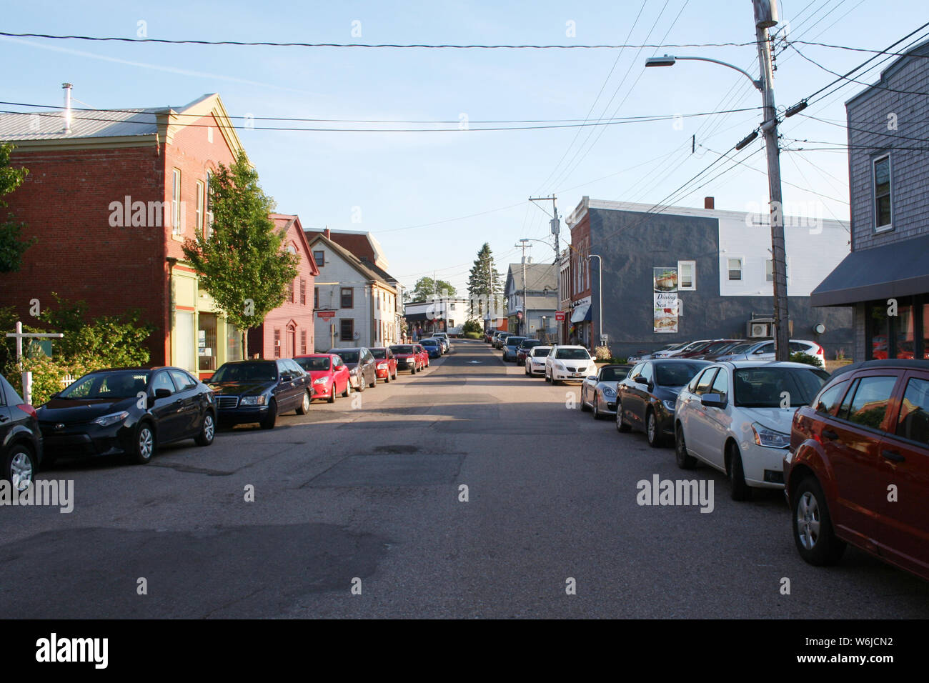 Annapolis Royal, Nova Scotia- July 20, 2019: Looking down the main arts ...