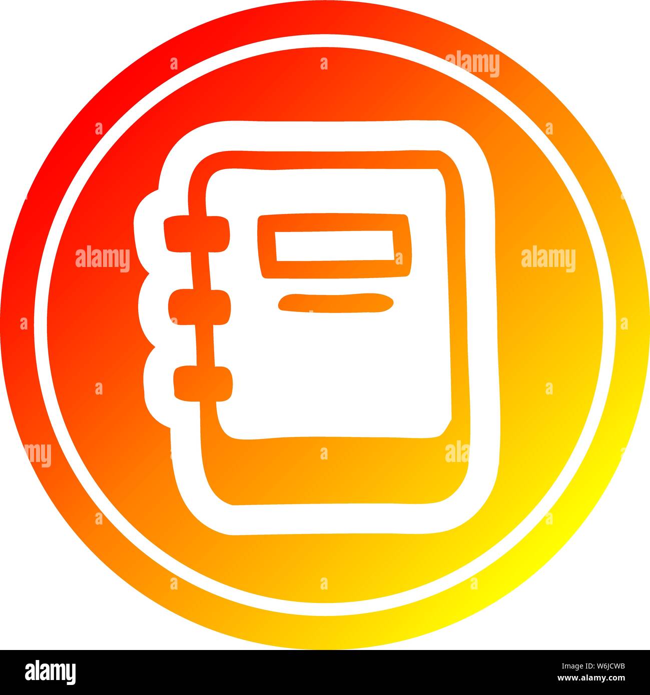 note book circular icon with warm gradient finish Stock Vector Image ...