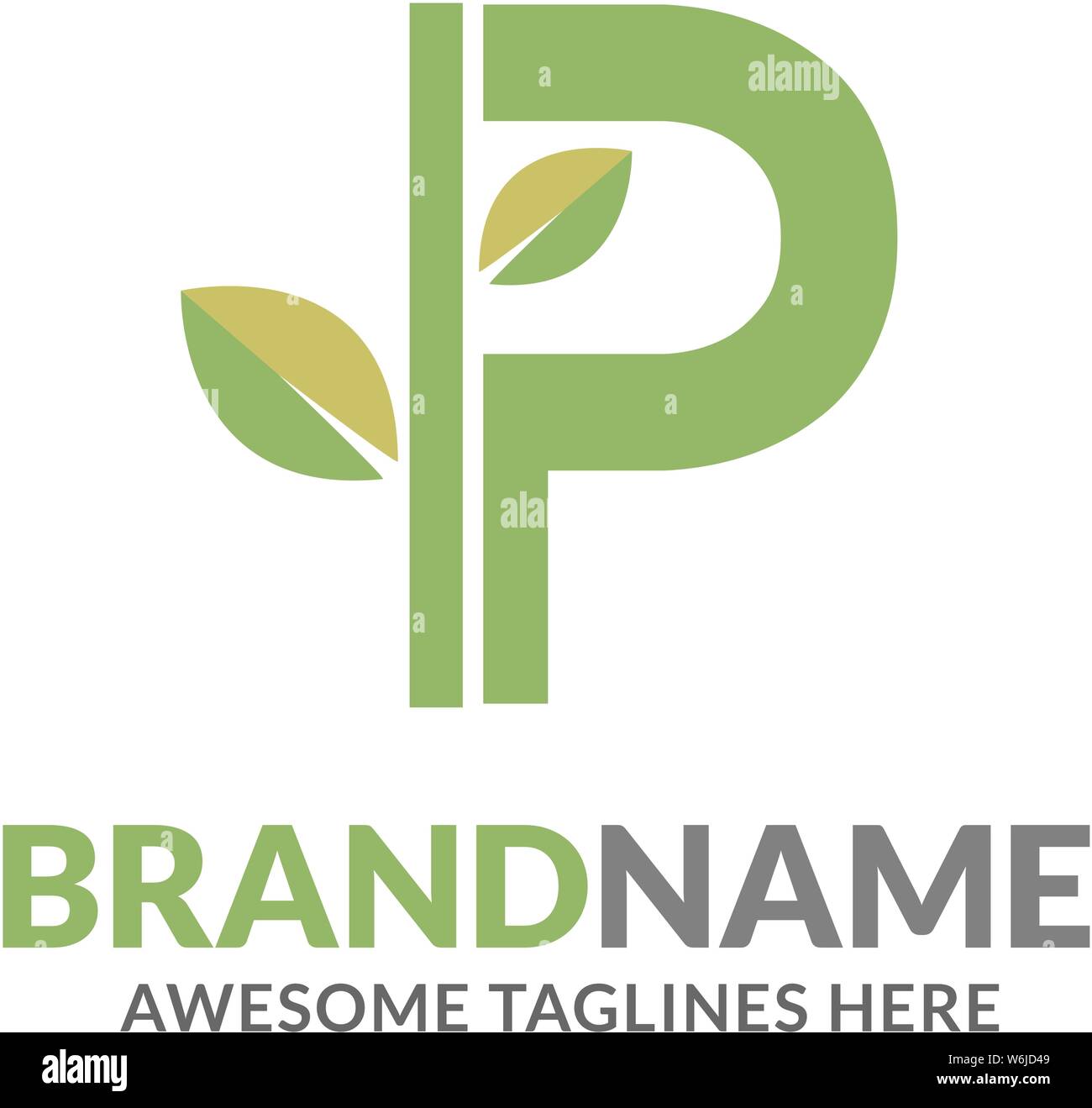 P leaf logo Stock Vector Images - Alamy