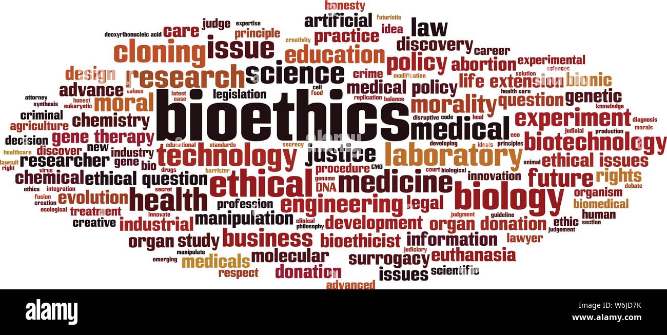 Bioethics word cloud concept. Collage made of words about bioethics ...