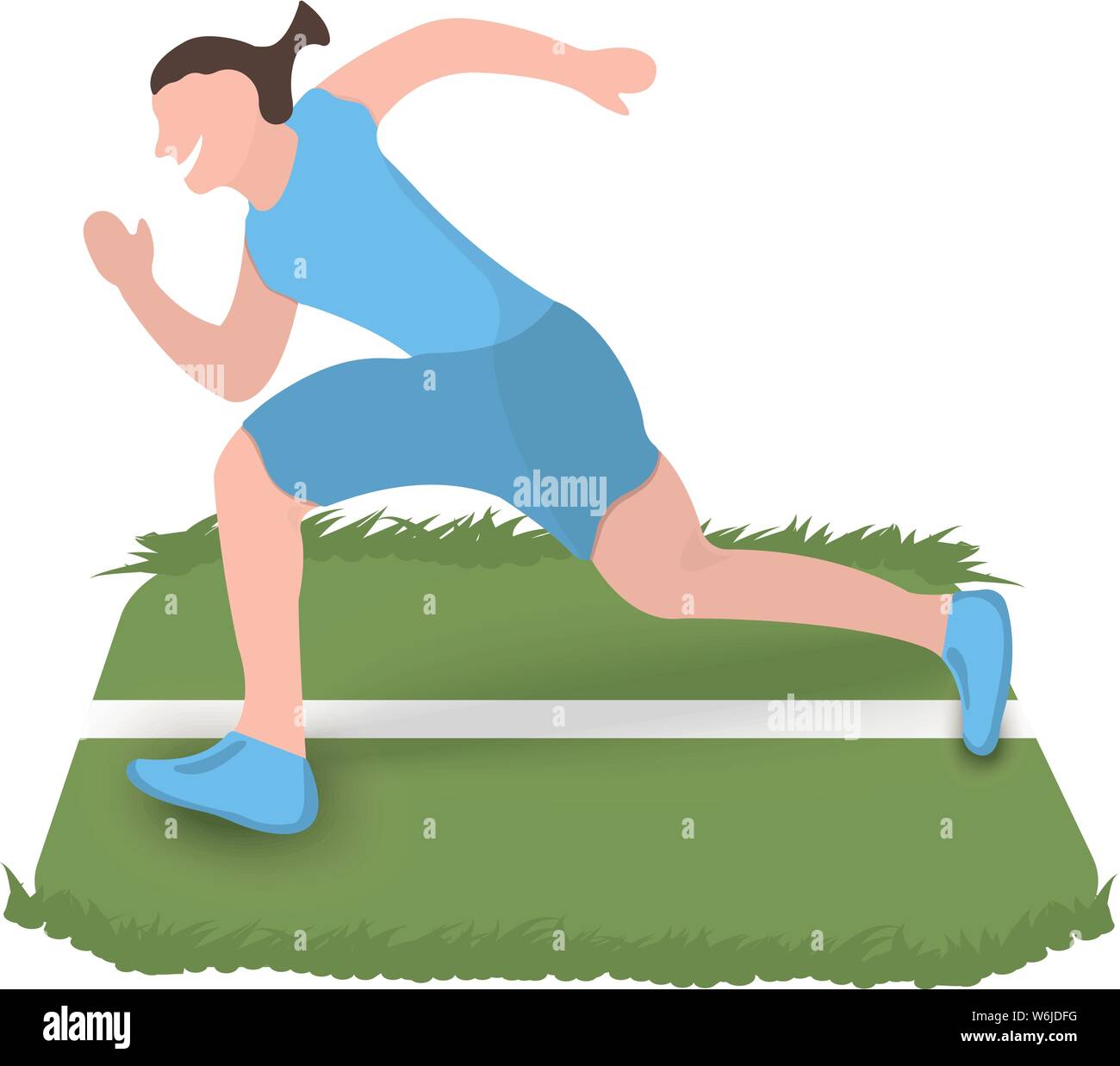 Runner icon. Sport label on white Background. Character Cartoon style ...