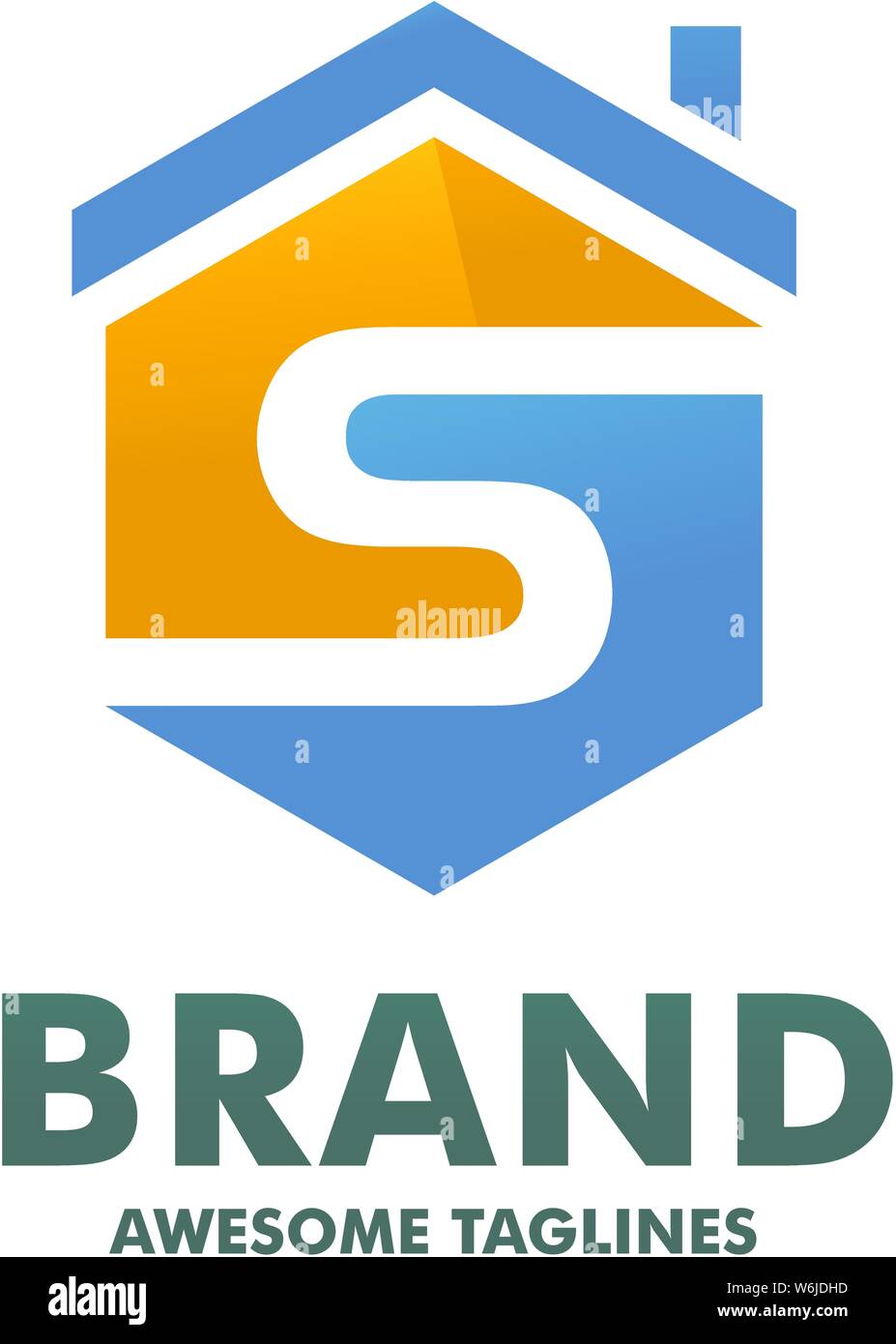 creative Hexagon letter S house logo design vector template Stock ...
