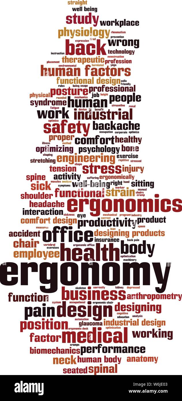 Ergonomy word cloud concept. Collage made of words about ergonomy ...