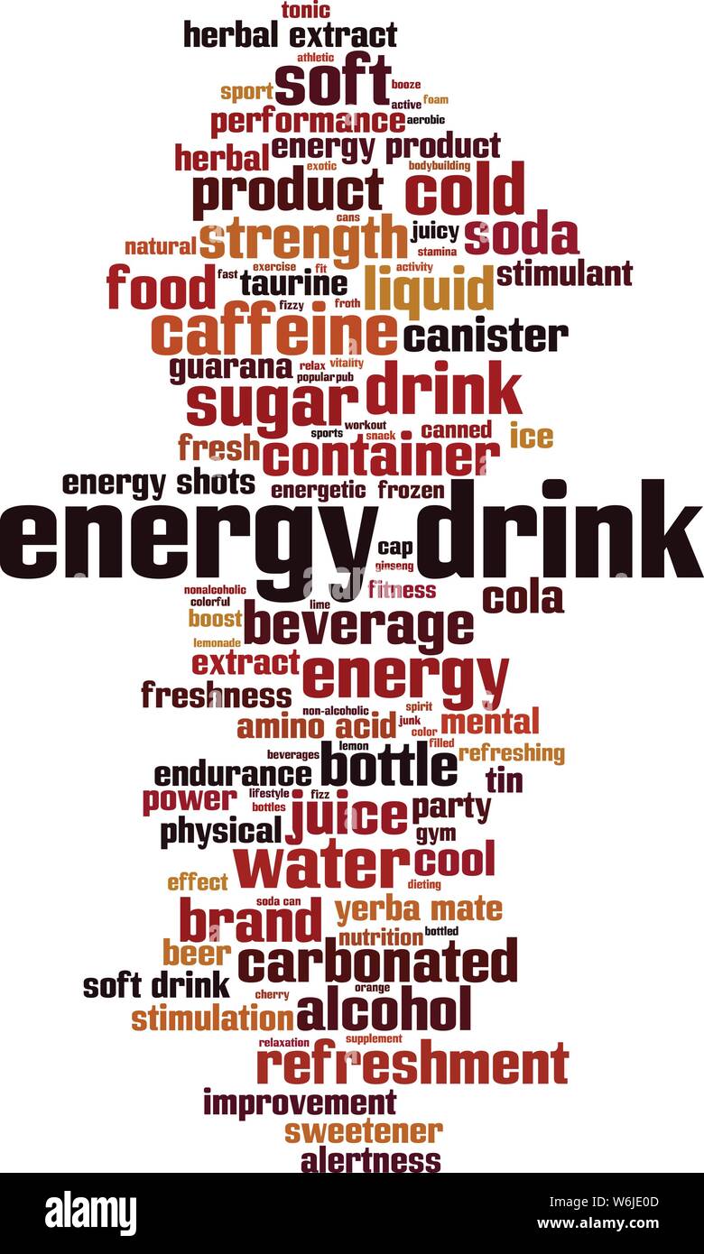 Energy Drink Word Cloud Concept Collage Made Of Words About Energy