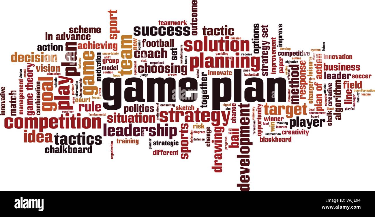 Game plan word cloud concept. Collage made of words about game plan ...