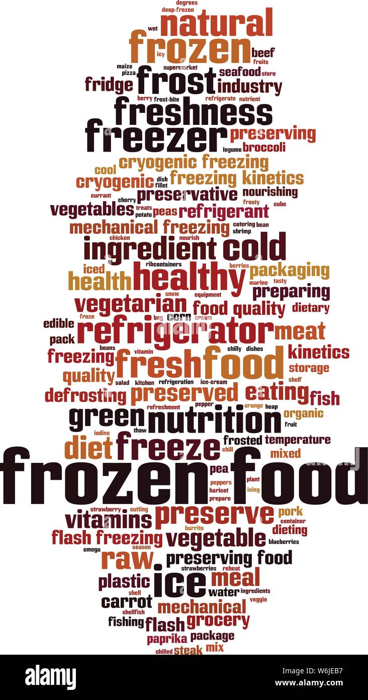 Frozen food word cloud concept. Collage made of words about frozen food ...