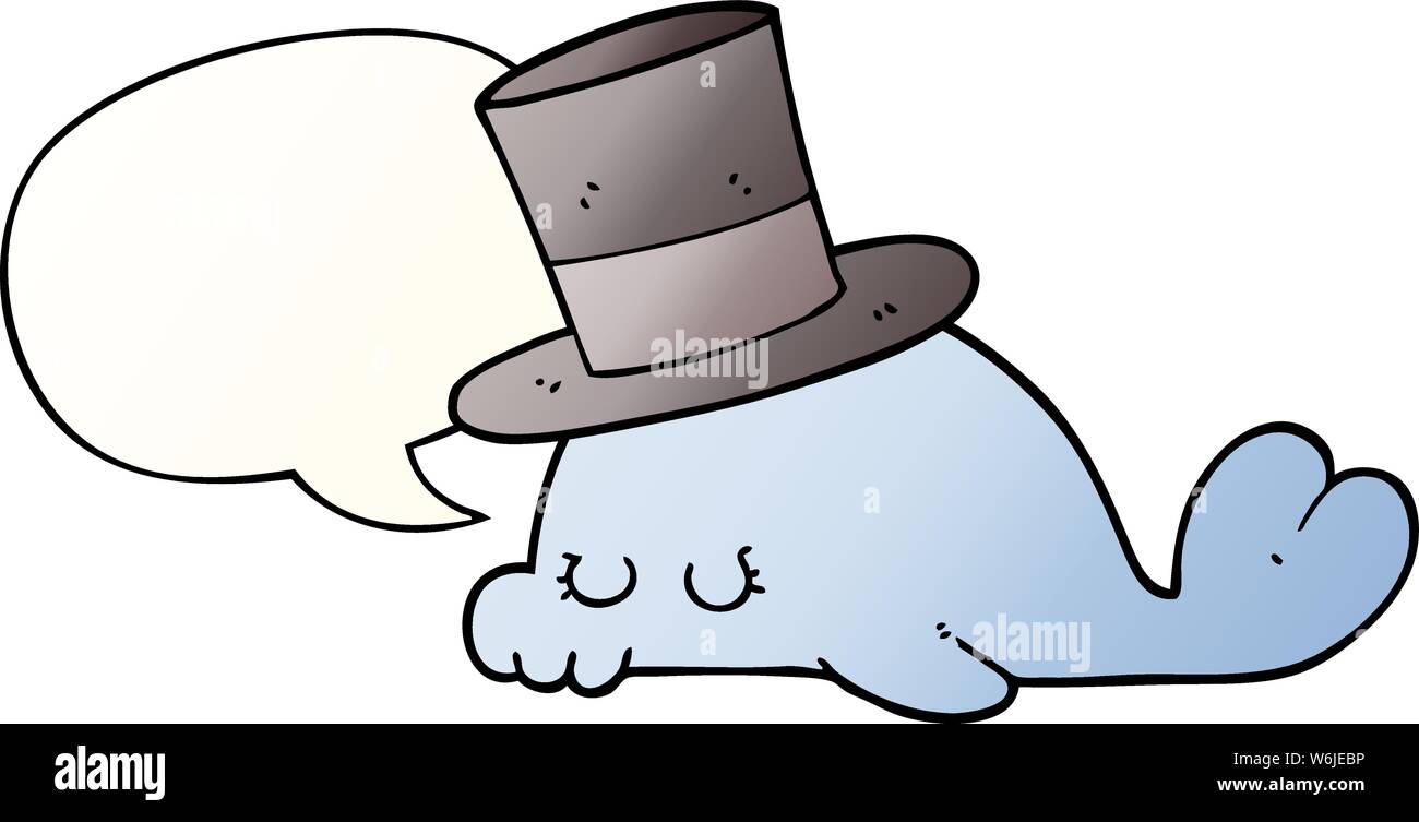 cute cartoon dolphin with speech bubble in smooth gradient style Stock ...