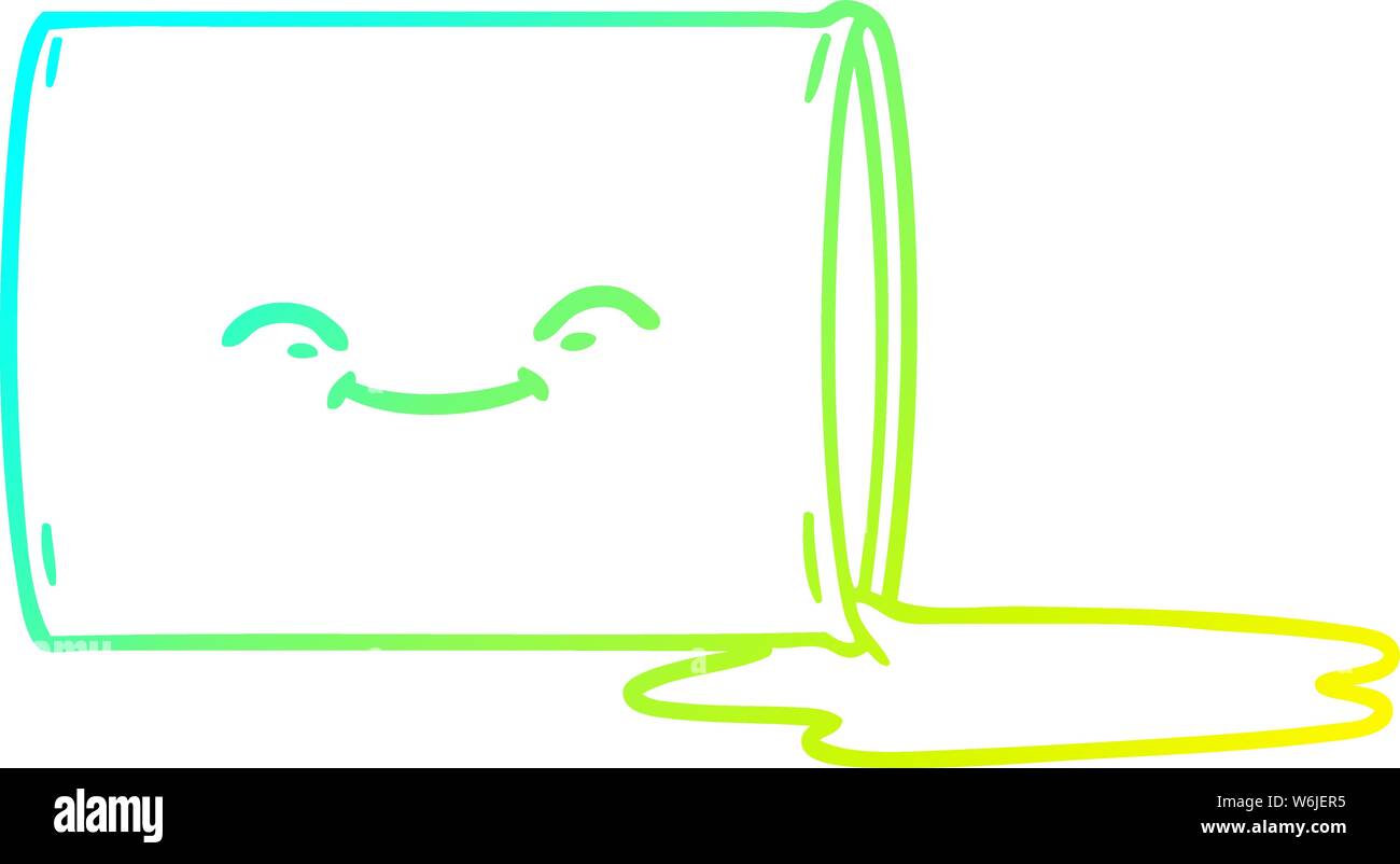 cold gradient line drawing of a cartoon happy oil drum Stock Vector ...