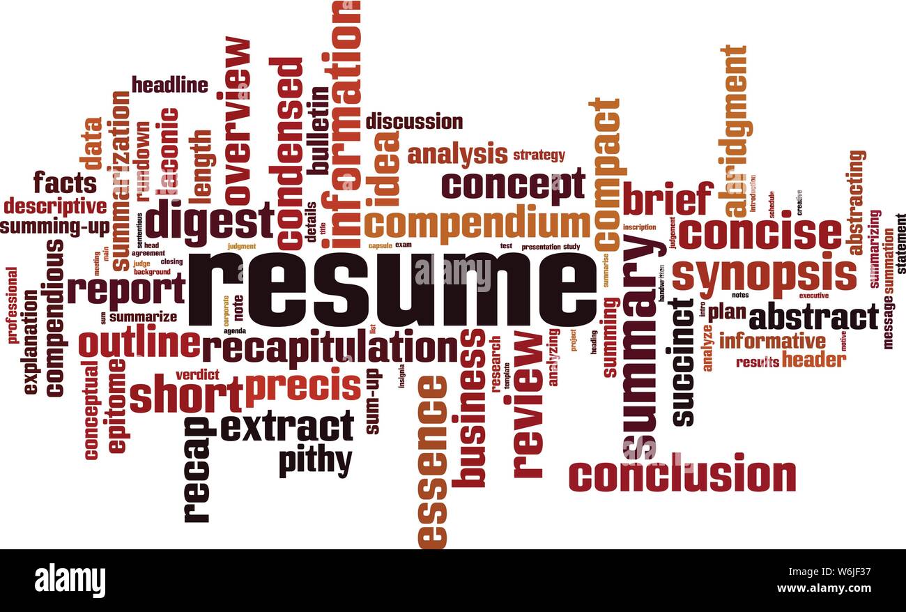 Resume word cloud concept. Collage made of words about resume. Vector ...
