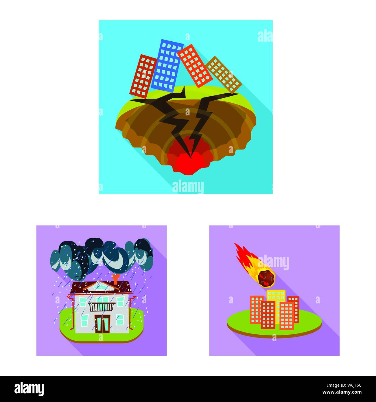 Vector illustration of collapse and environment logo. Collection of ...