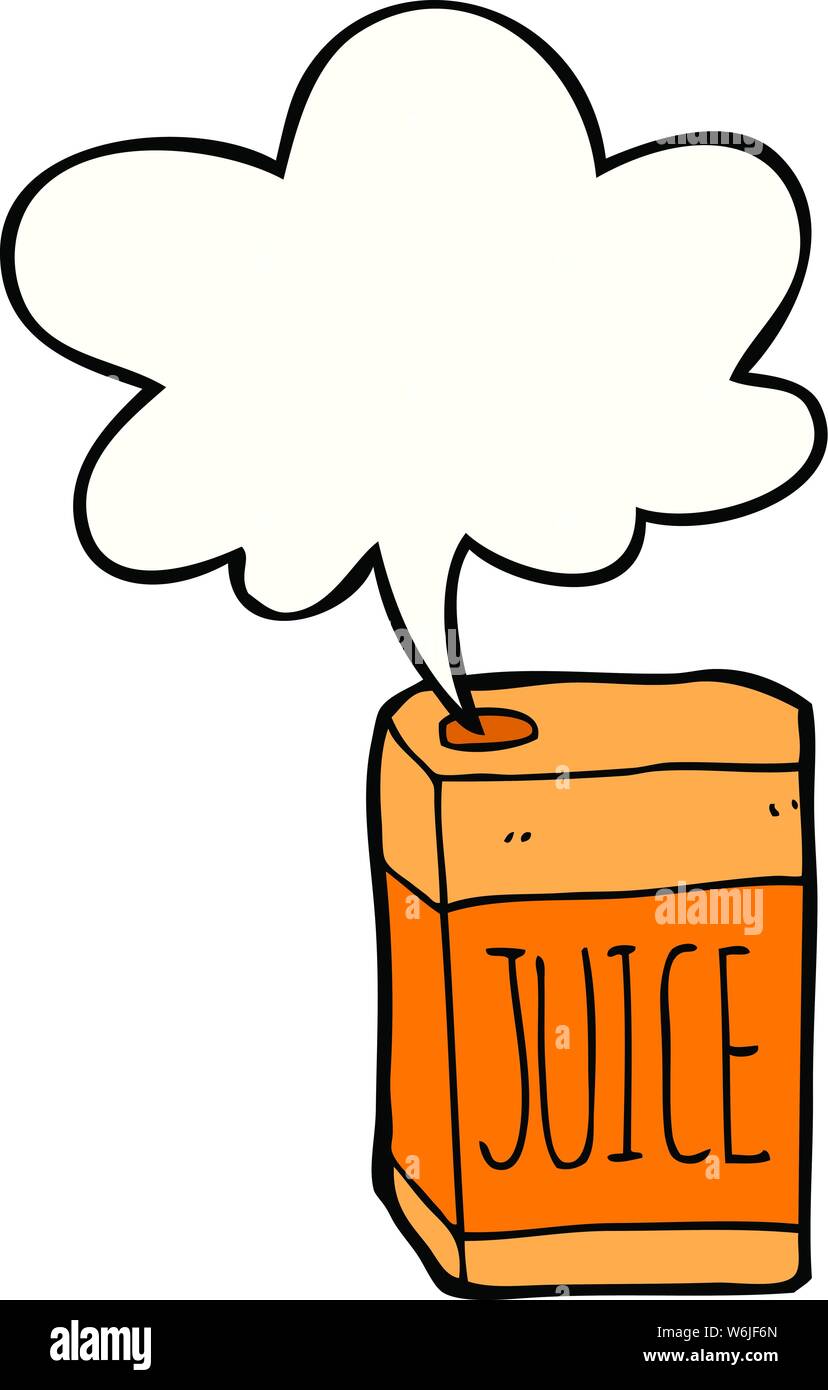 cartoon juice box with speech bubble Stock Vector Image & Art - Alamy