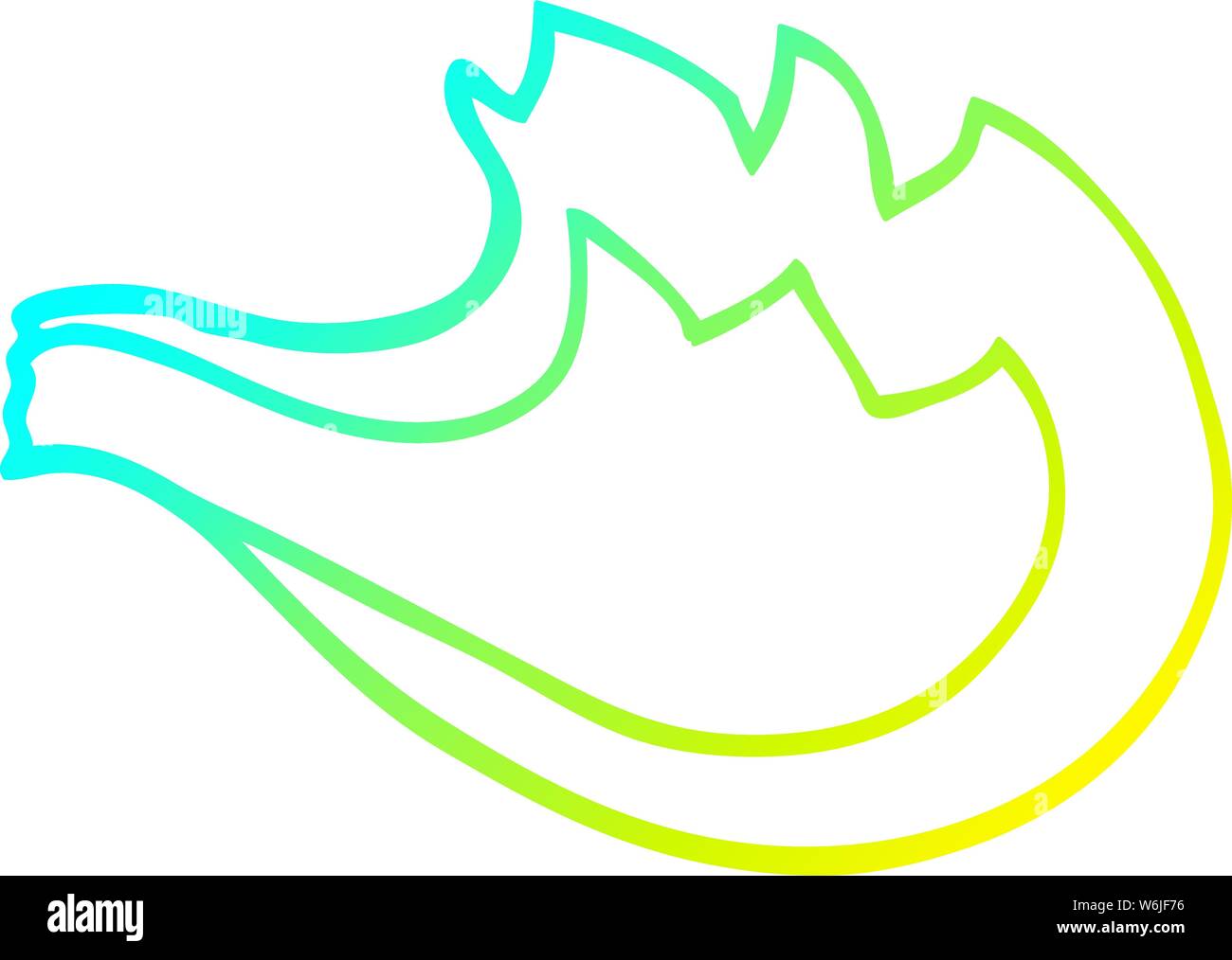 cold gradient line drawing of a cartoon flame Stock Vector Image & Art ...