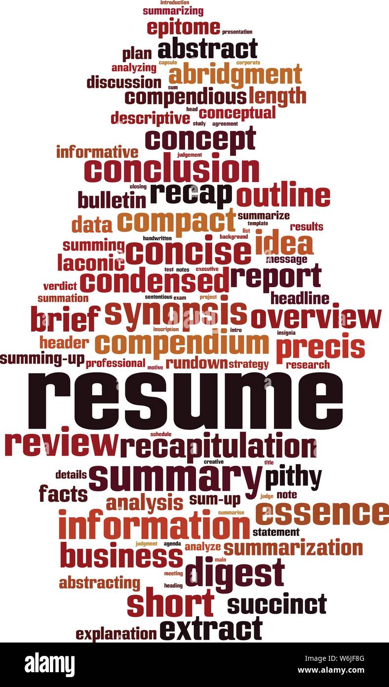 Resume word cloud concept. Collage made of words about Resume. Vector ...