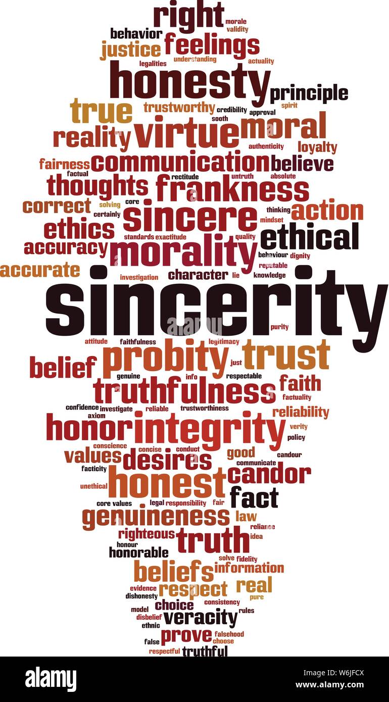 Sincerity word cloud concept. Collage made of words about sincerity ...