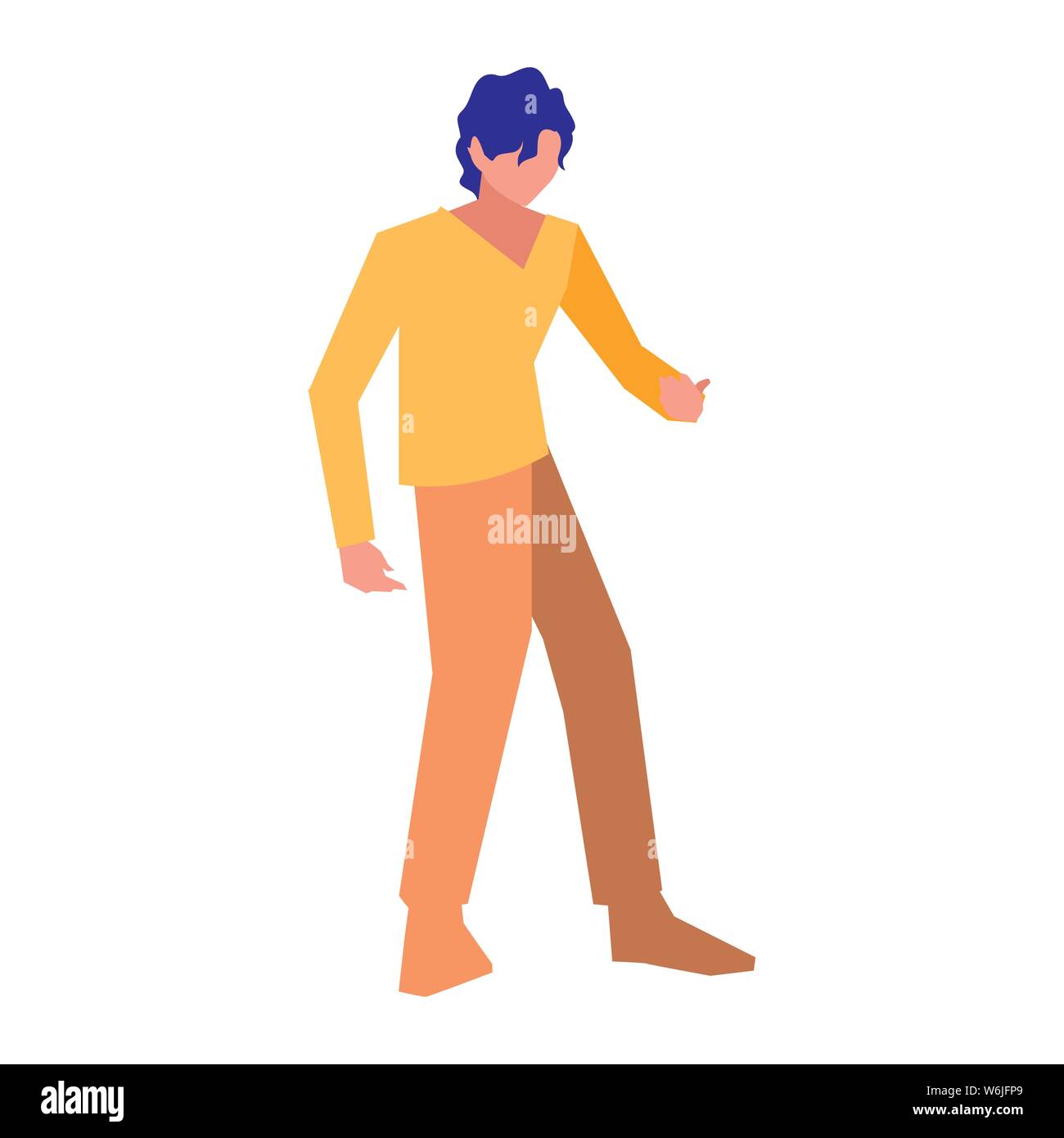 dancing man character on white background vector illustration Stock ...