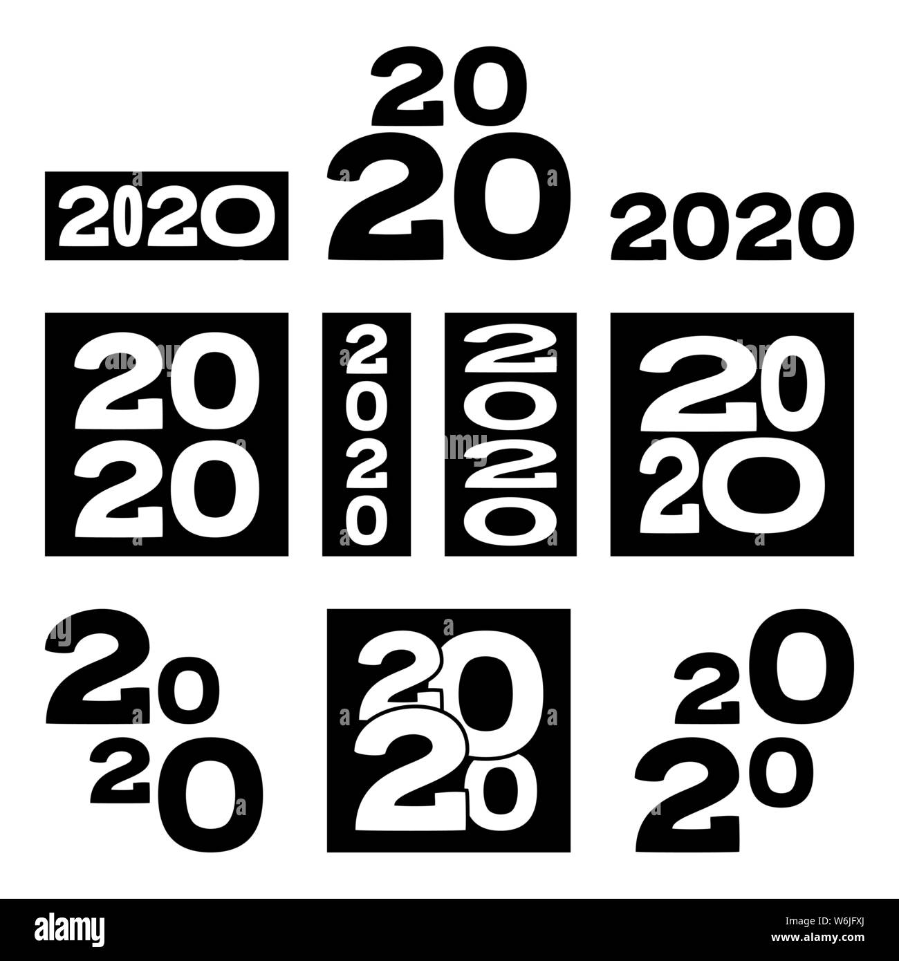 10 black and white silhouette 2020 signs Stock Vector Image & Art - Alamy