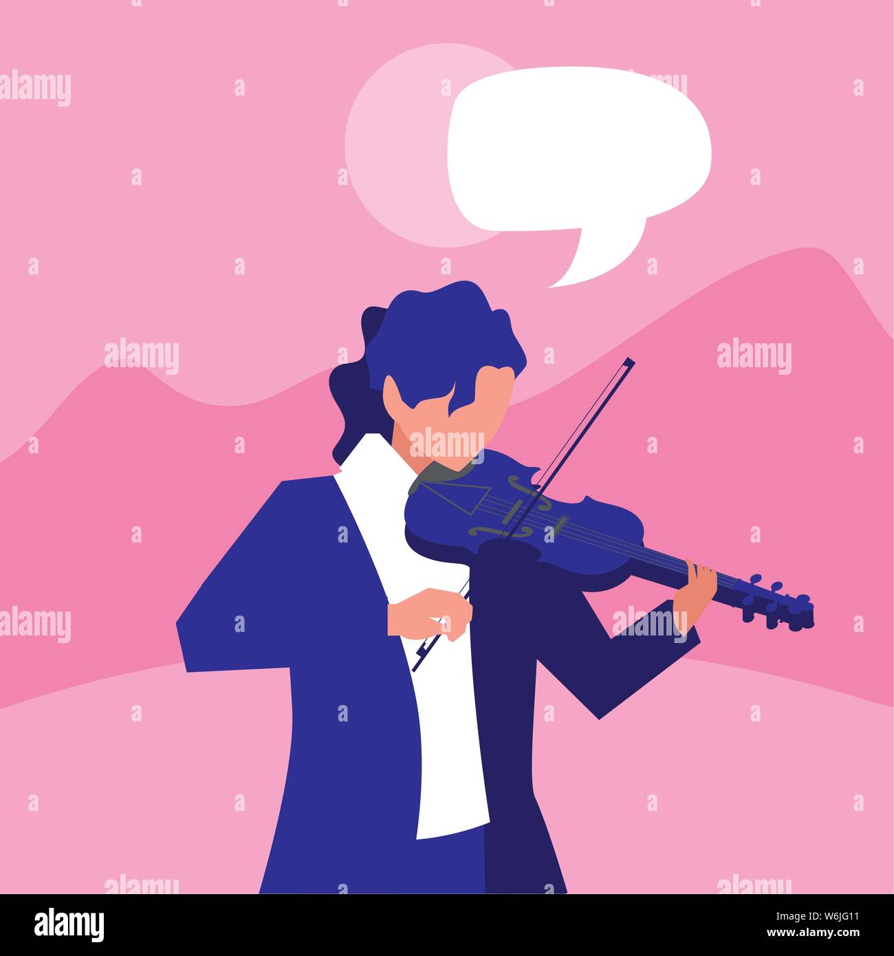 musician man violin playing music vector illustration Stock Vector ...