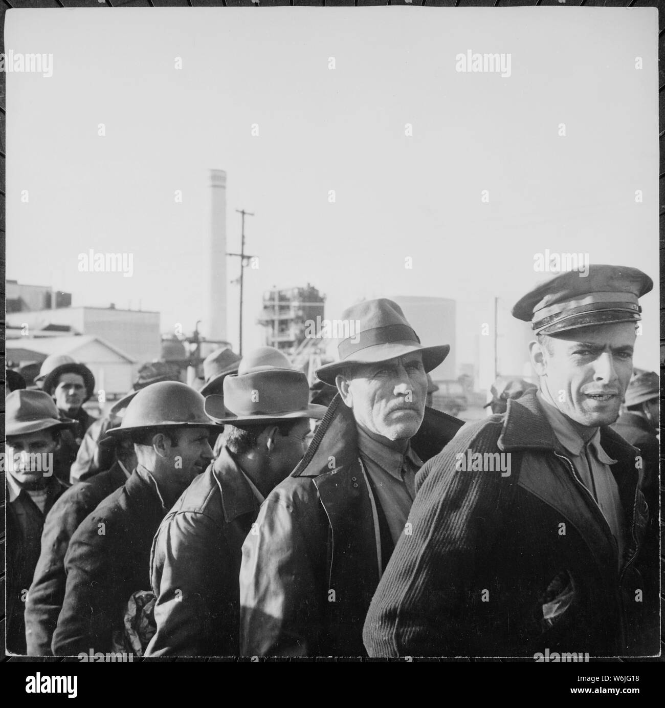 Mechanical crew at the Baton Rouge Esso Refinery in line for their pay ...