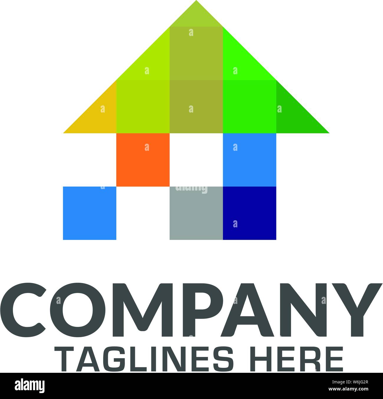 creative pixel house logo vector concept element Stock Vector Image ...