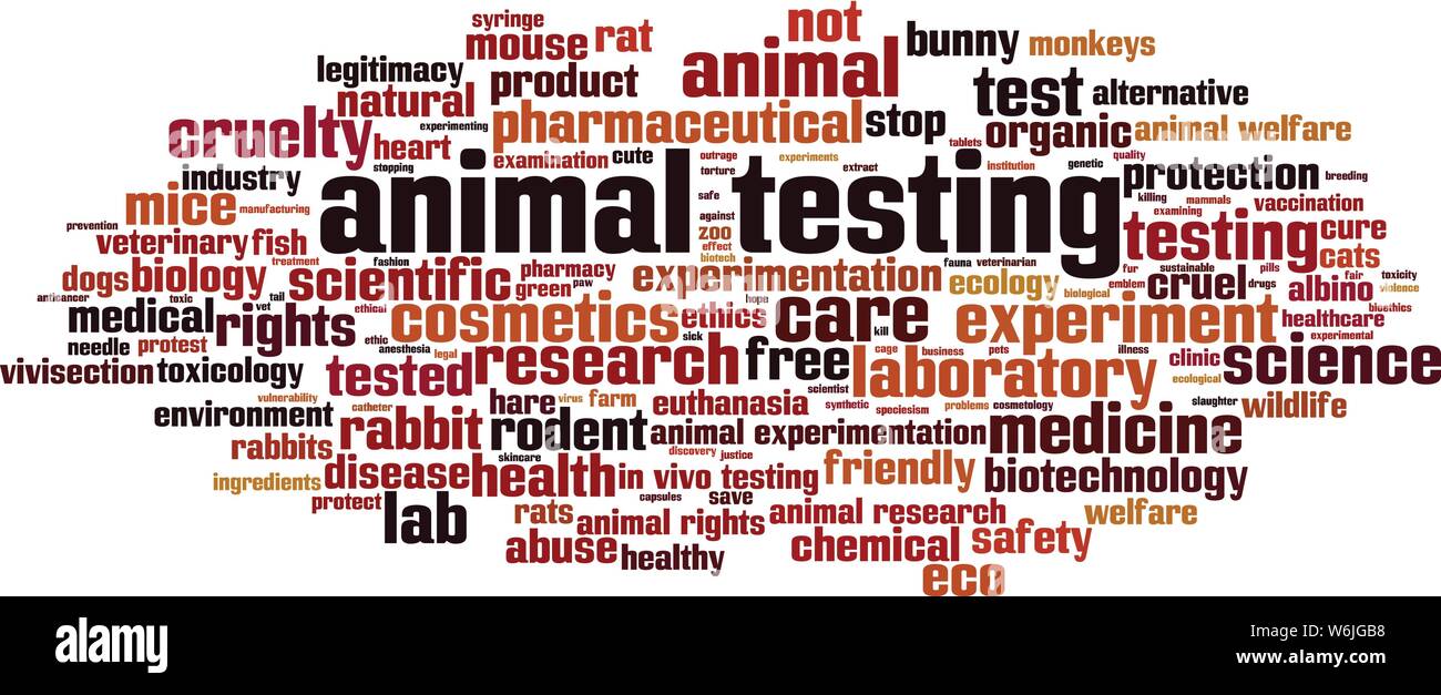 Animal testing word cloud concept. Collage made of words about animal ...