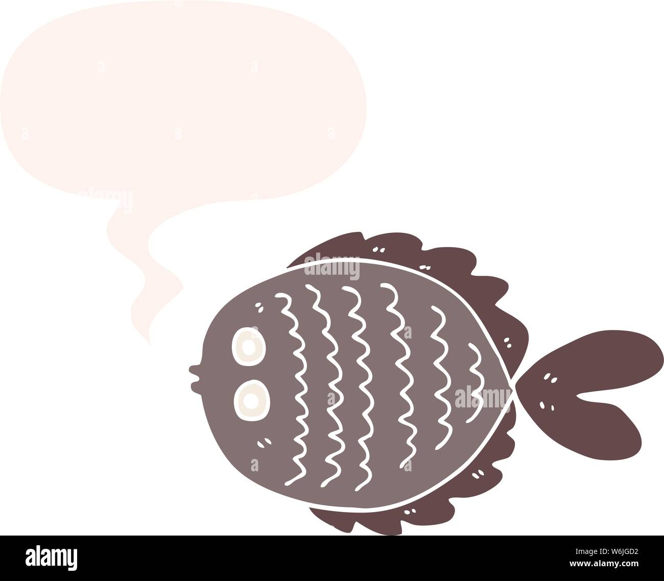 cartoon flat fish with speech bubble in retro style Stock Vector Image ...