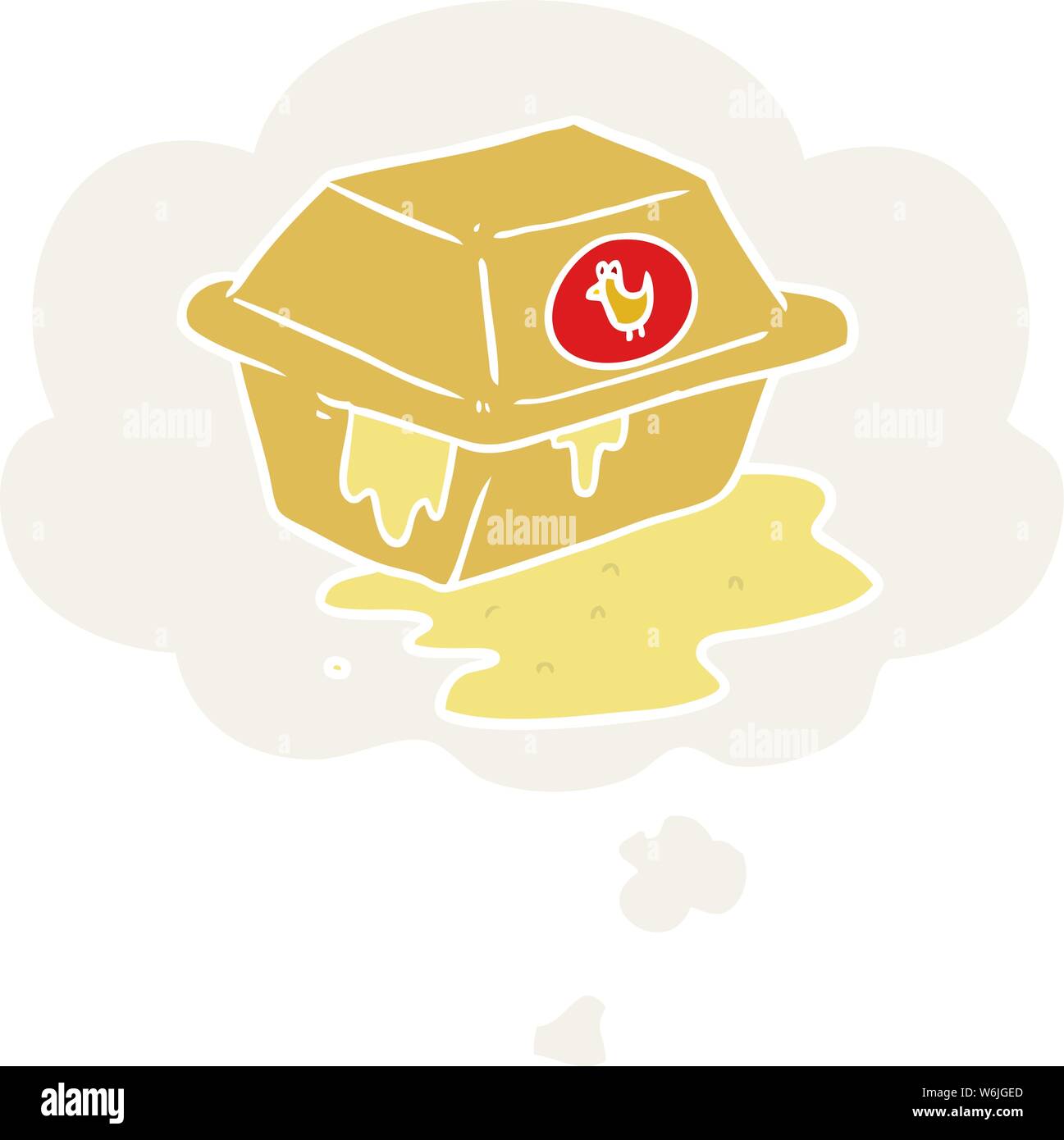 cartoon take out with thought bubble in retro style Stock Vector Image ...