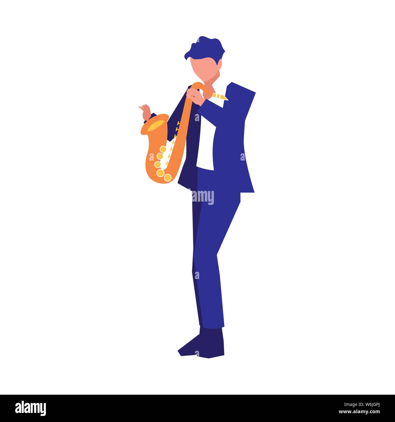musician man saxophone playing music design vector illustration Stock ...