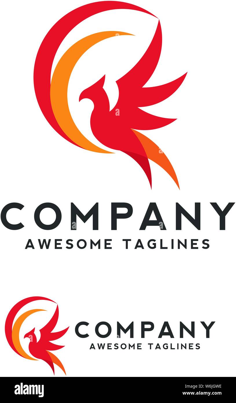 creative phoenix bird logo concept, eagle fly logo vector design ...