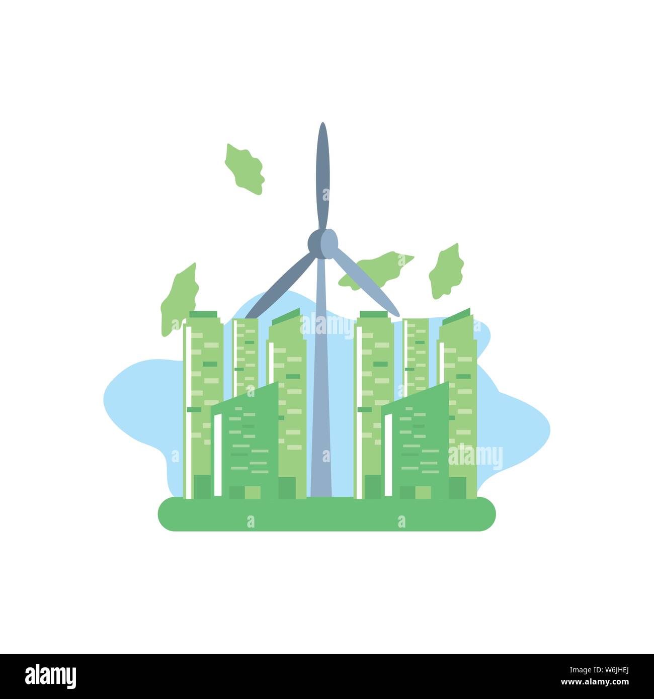 facade building friendly with windmill vector illustration design Stock ...