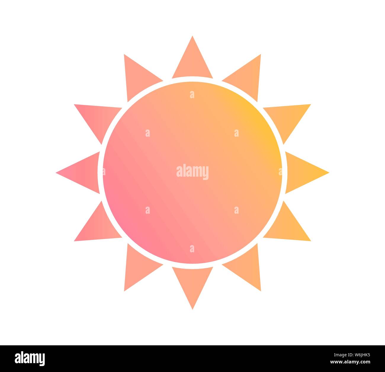 Pastel color gradient sun icon. Vector illustration Stock Vector Image ...