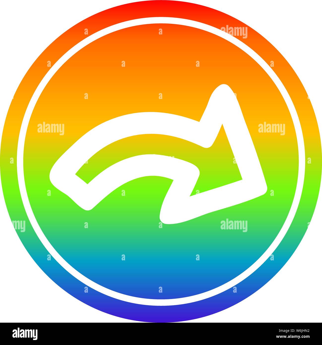 direction arrow circular icon with rainbow gradient finish Stock Vector ...