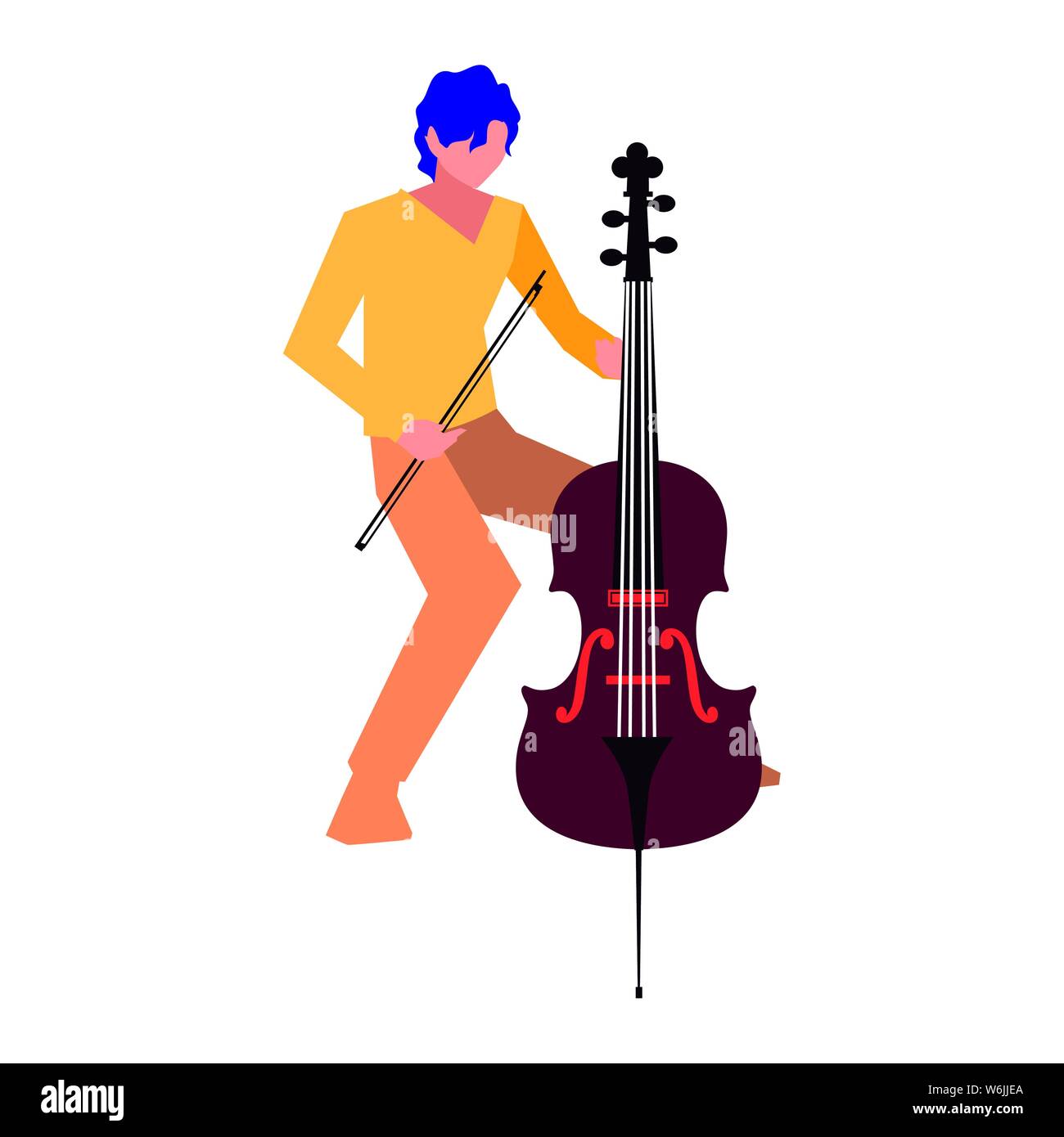 Boy playing cello Stock Vector Images - Alamy