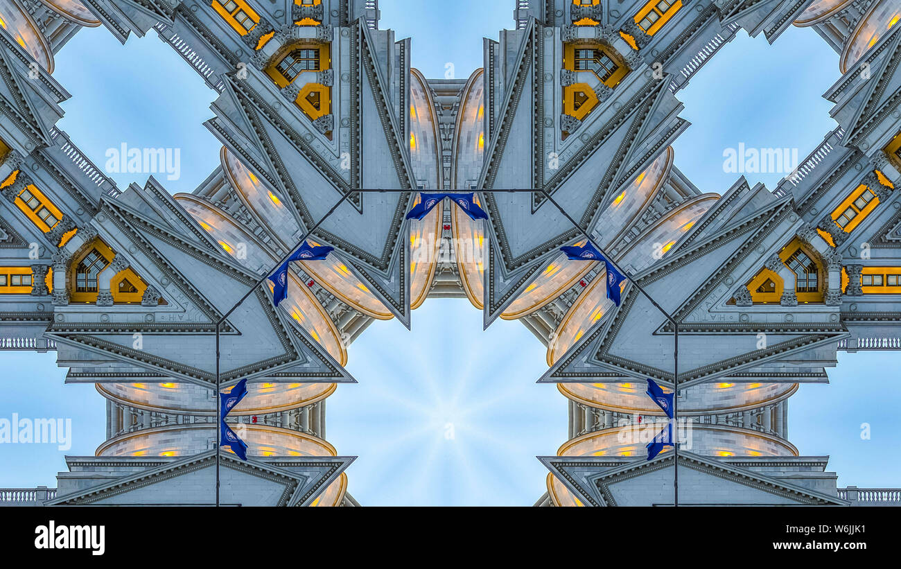 Panorama frame Fractal made with capital building in Utah Stock Photo ...